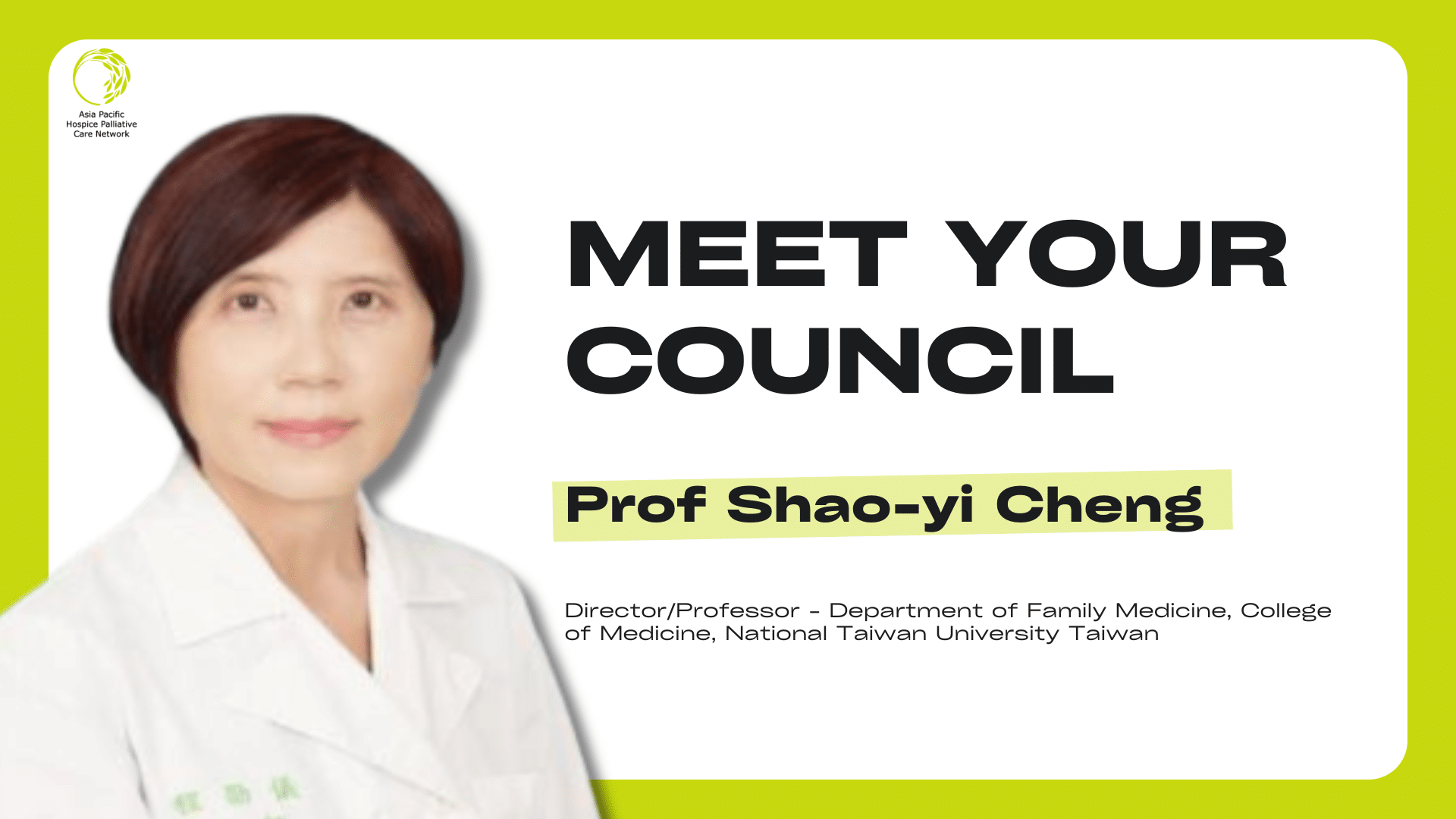 Meet Your Council: Prof Shao-Yi Cheng - APHN