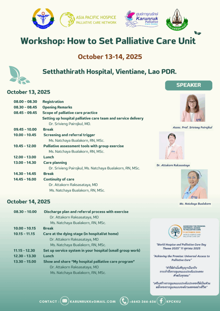Building the Future of Palliative Care in Laos: Nationwide Workshop ...